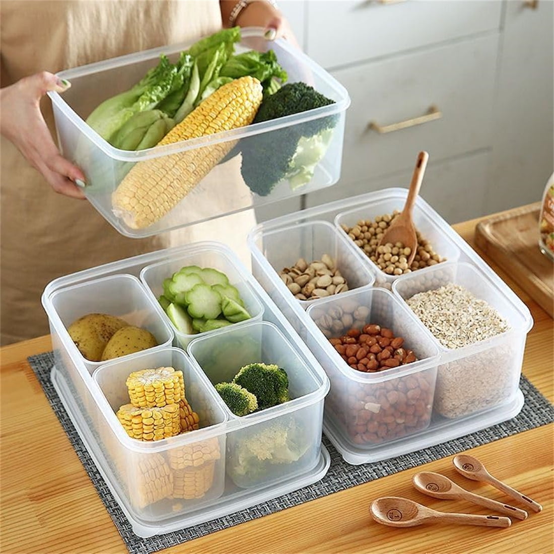 Food Storage Containers with Lids Airtight,Reusable Fresh Produce Fruit ...