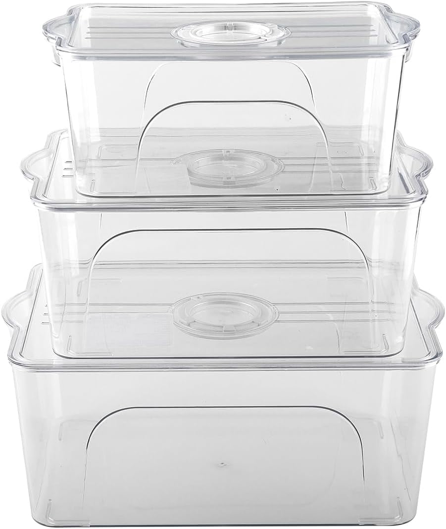 Food Storage Containers with Lids - Clear Plastic Stackable Storage ...