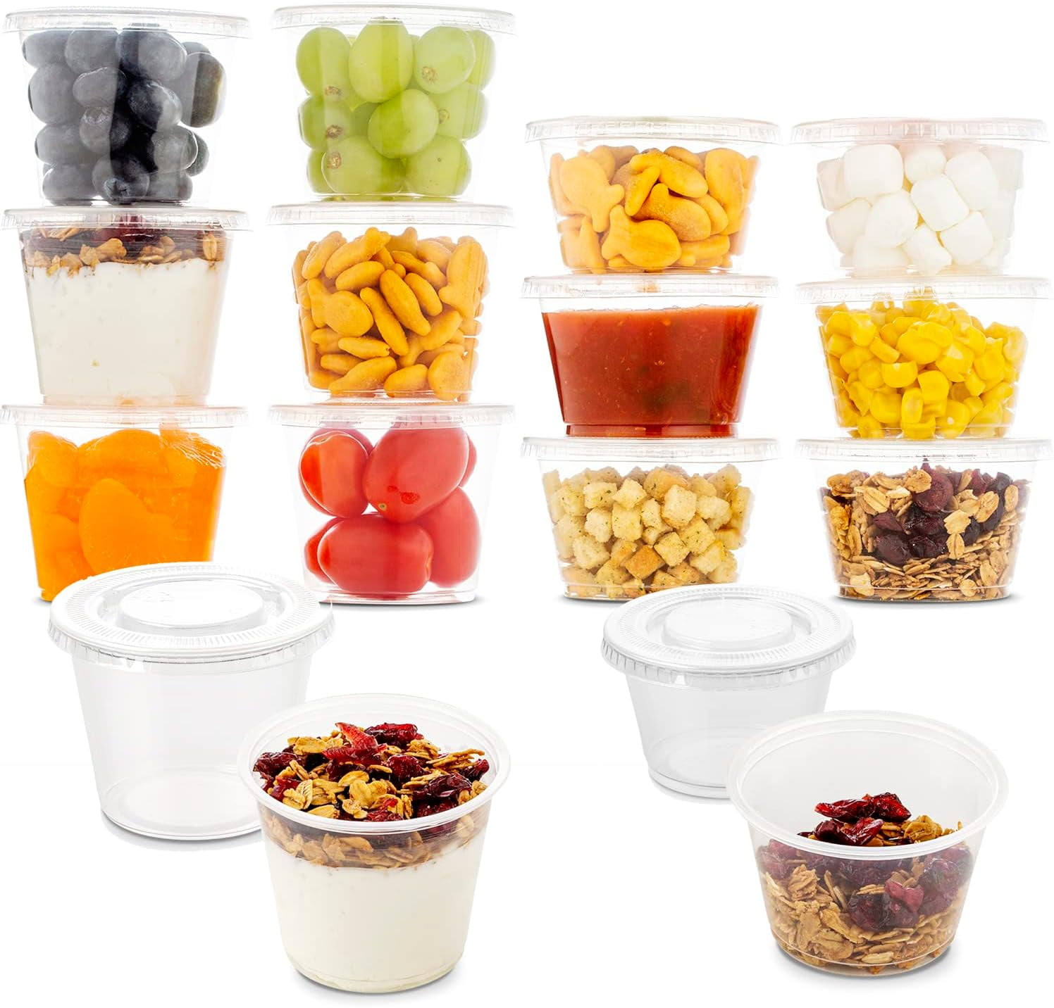 Food Storage Containers with Lids Freezer Deli Cups Combo Pack, BPA ...