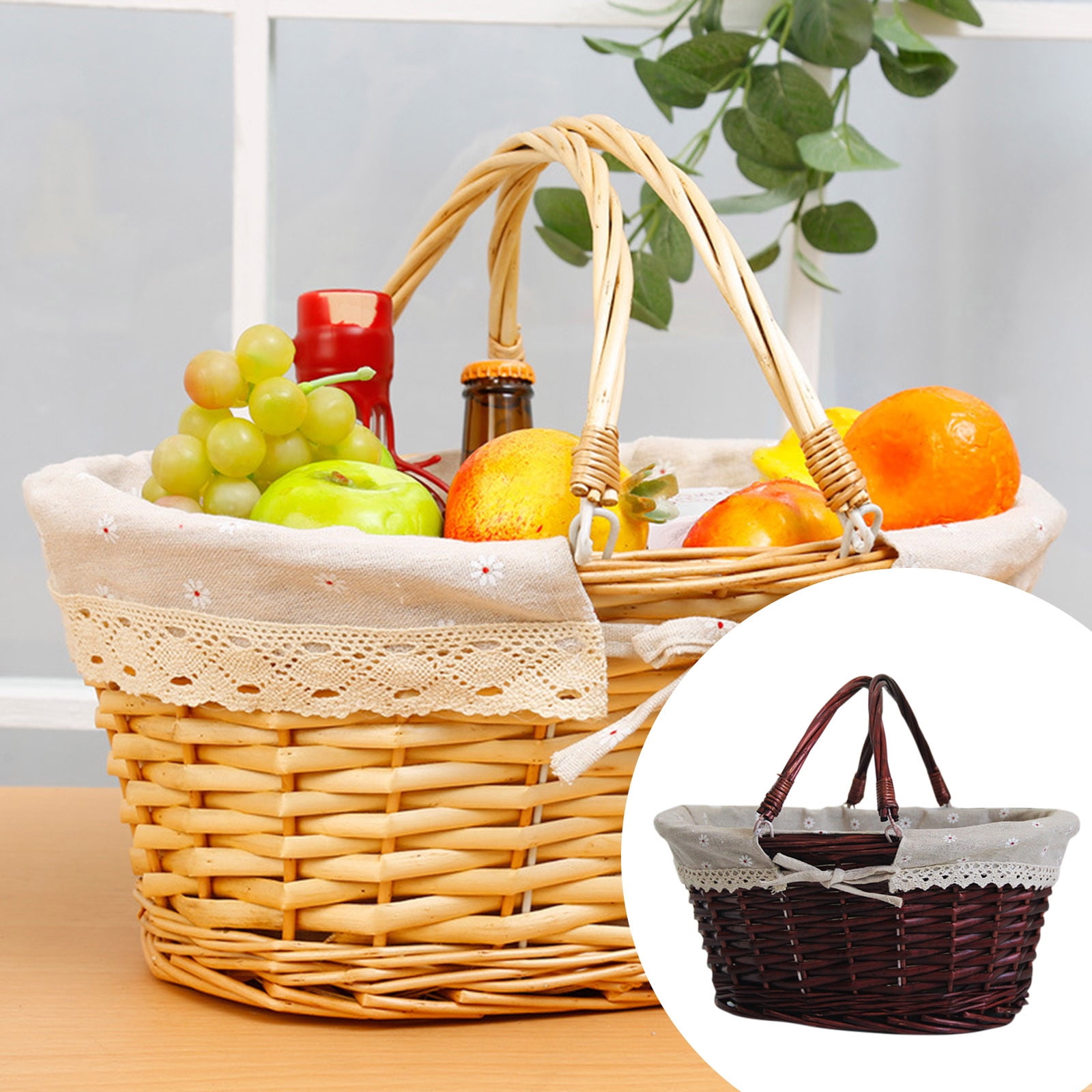 Food Storage Containers Rattan Wicker Hand Shopping Woven Wicker Wicker ...