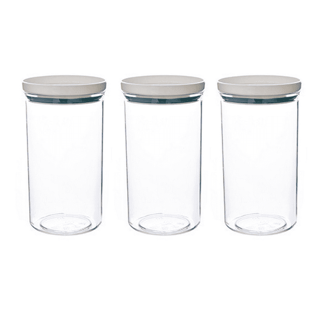 Food Storage Containers, Stackable Organization Canister Glass Jars ...