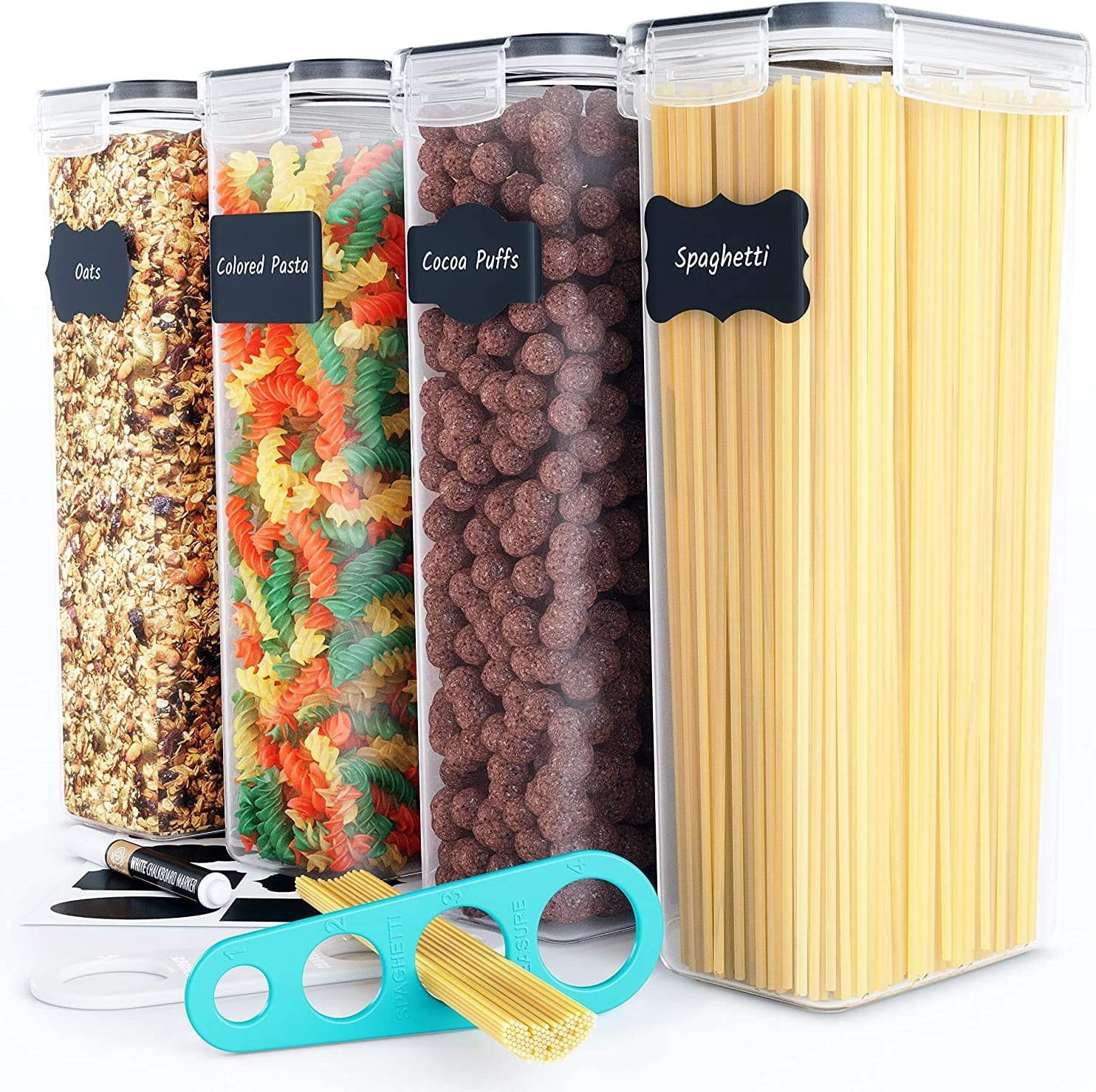 Food Storage Containers - Tall for Pantry & Kitchen Organization, Pasta ...