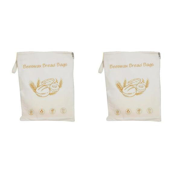 Food Storage Containers,Wide Zipper Access Cotton & Beeswax Bread Bags ...