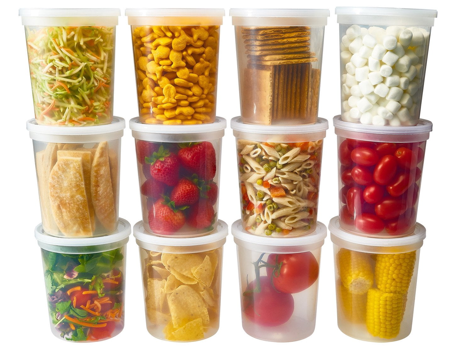 Food Storage Containers with Lids 32 oz Quart Pack of 24 Leak-Proof ...
