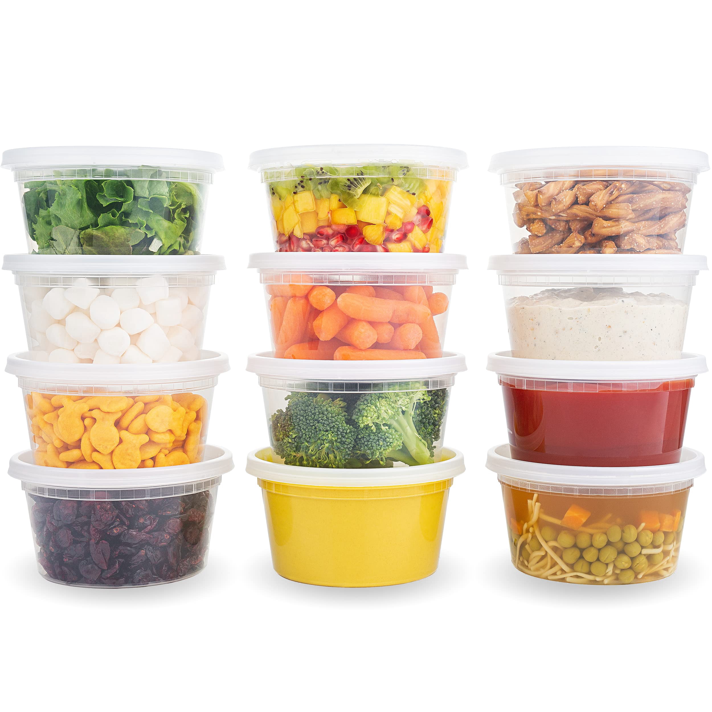 Food Storage Containers with Lids 32 oz Quart Pack of 24 Leak-Proof ...