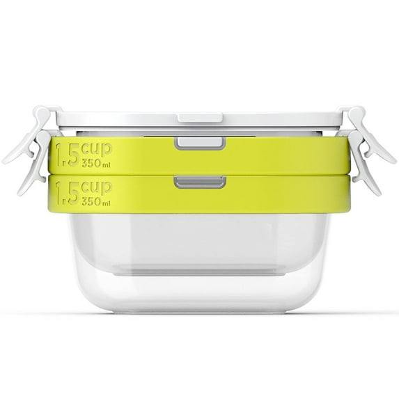 Food Storage Containers with Lids, Set of 2 Reusable Airtight 1.5-Cup ...