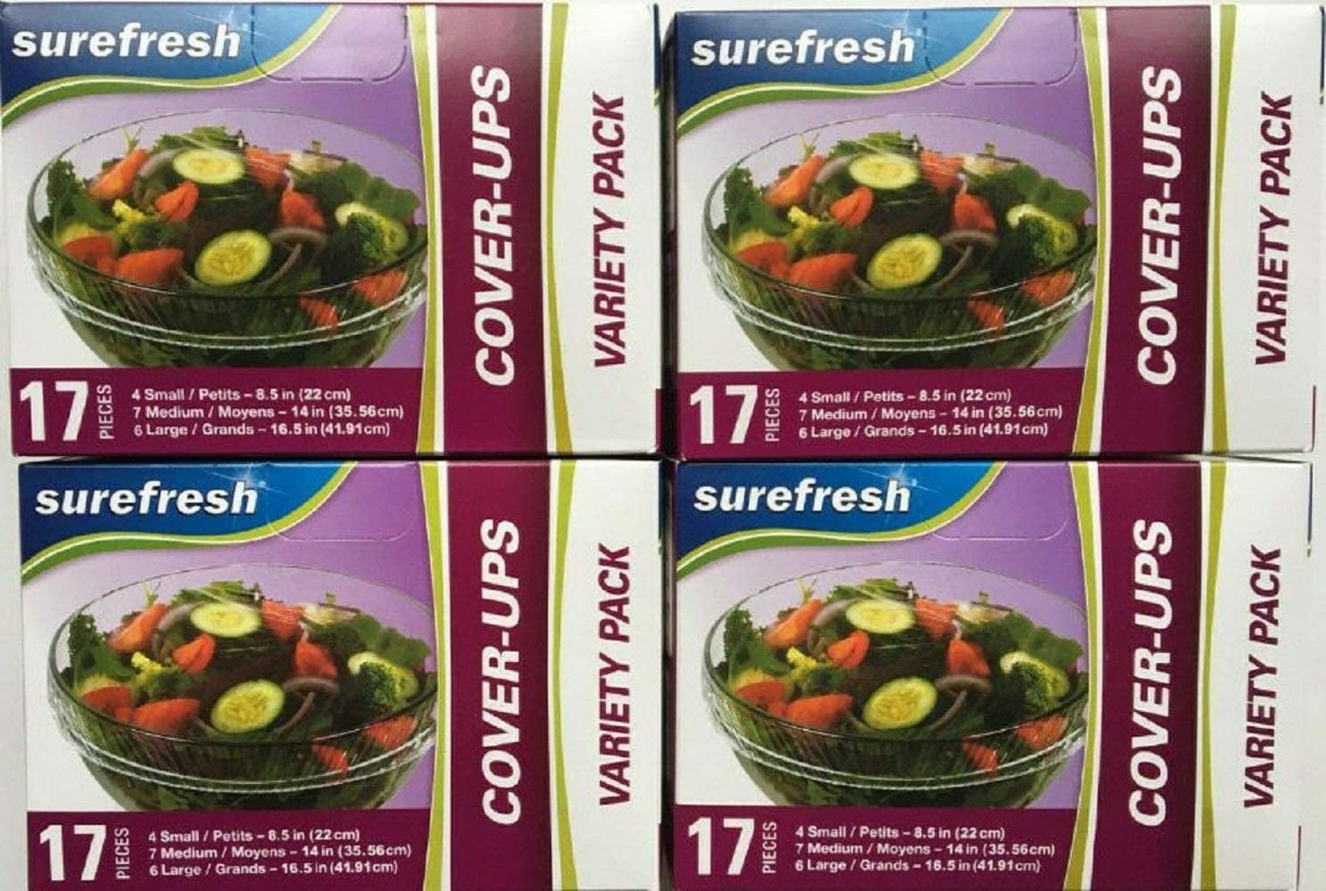 Food Storage Cover-ups, Elastic Stretch-to-Cover Variety Packs, 4-pk Set by SureFresh - Walmart.com