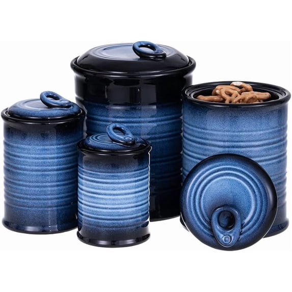 Food Storage Jar Sets: Ceramic Container with Air Tight Lid for Flour ...