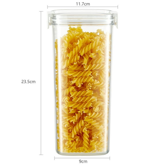 Food Storage Jar, Transparent Grain Canister, Glass Material, Double ...