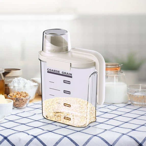 Food Storage Jar, Transparent Grain Container, Glass, Insect Proof ...