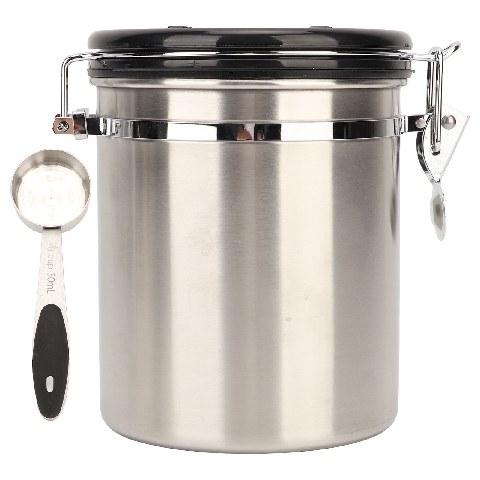 Food Storage Jar, Vent Valve Airtight Stainless Steel Coffee Container ...
