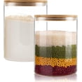 Food Storage Jars 2-Pack, 105 Ounces (3100ML) - Stackable Clear Glass ...