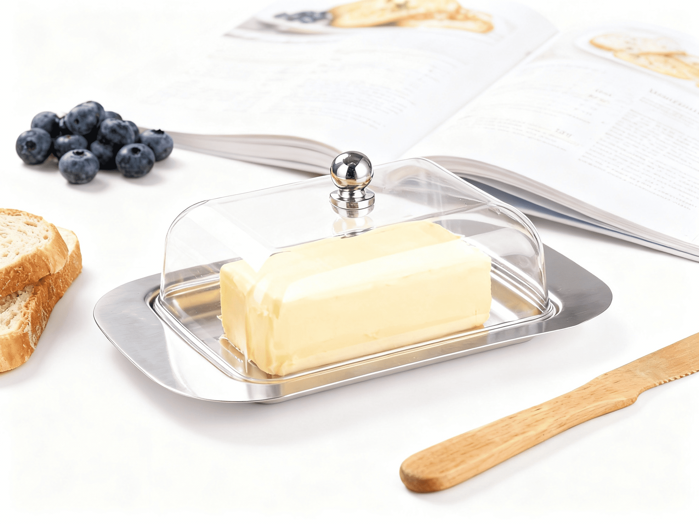 Food Storage Solution Stainless Steel Butter Dish with Lid and Handle ...