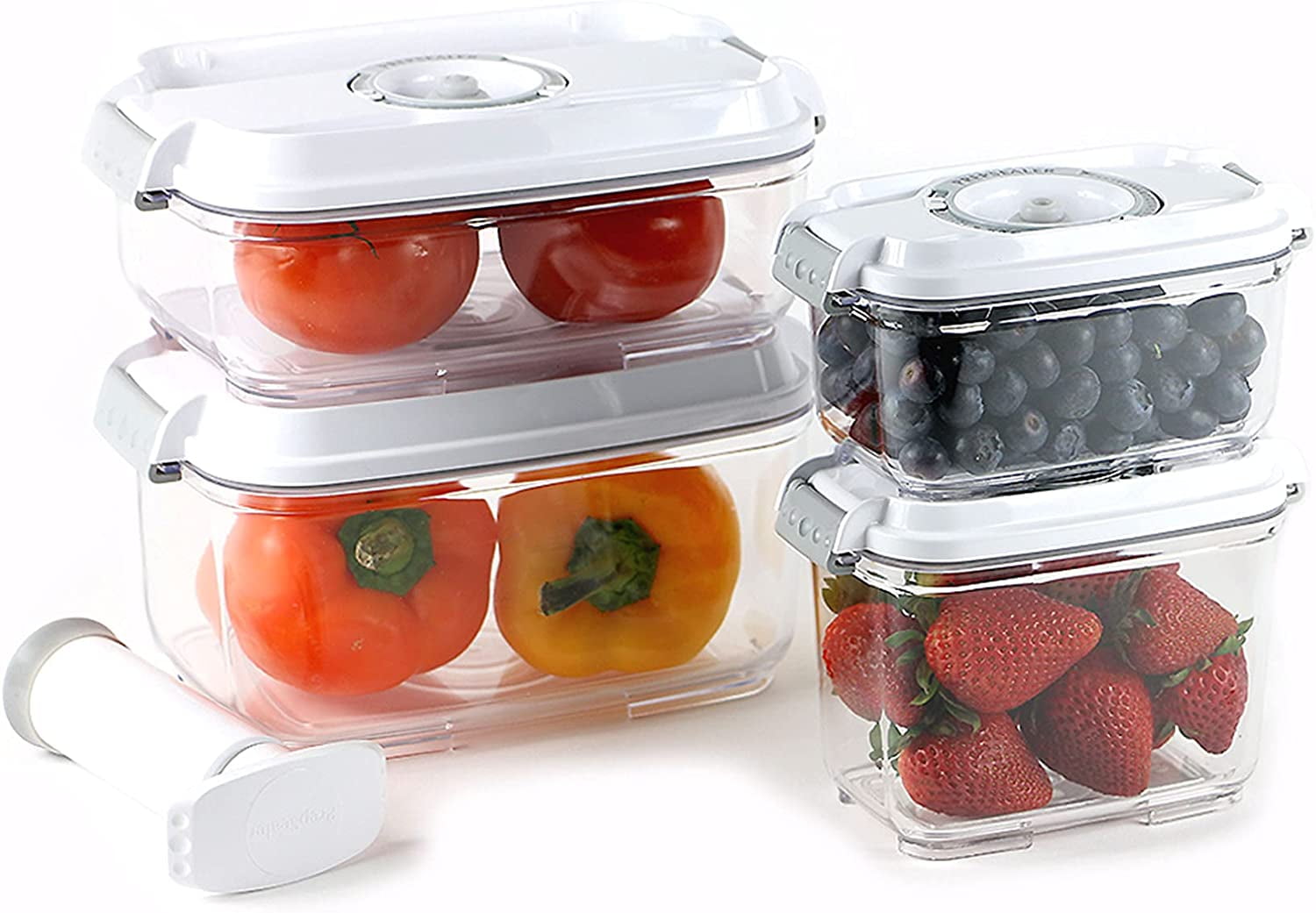 Food Storage Vacuum Container 4-piece Container with Maunal Pump, BPA ...