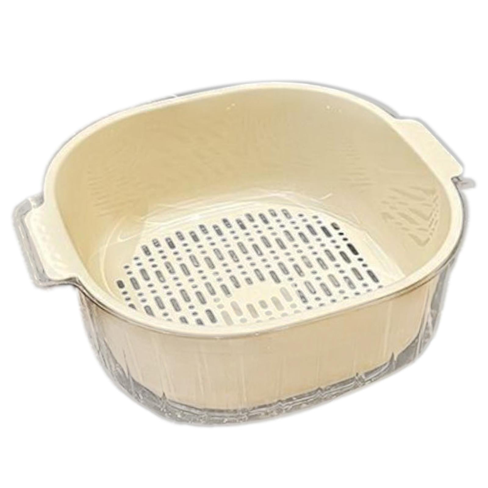 Food Strainers Double Layer Strainer Basket, Draining Washing Mixing ...