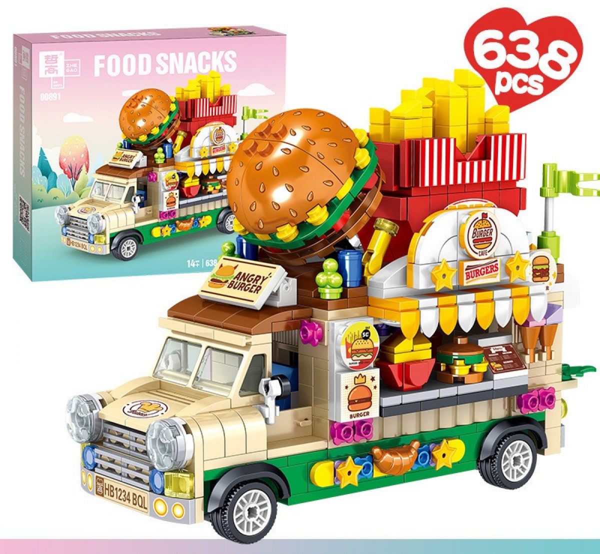 Food Street View Block Set, Snack Stick Building Toys for Party Favors ...