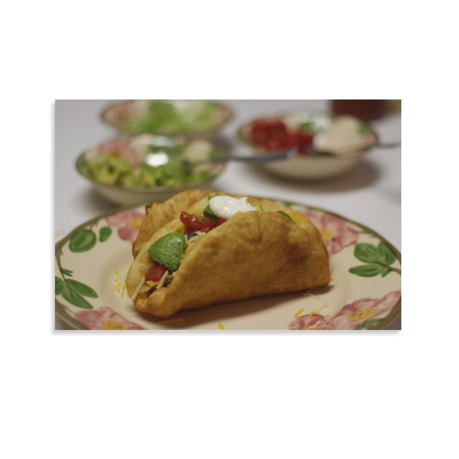 Food Taco Mexican Tortilla Beef Poster Decorative Painting Canvas Wall ...