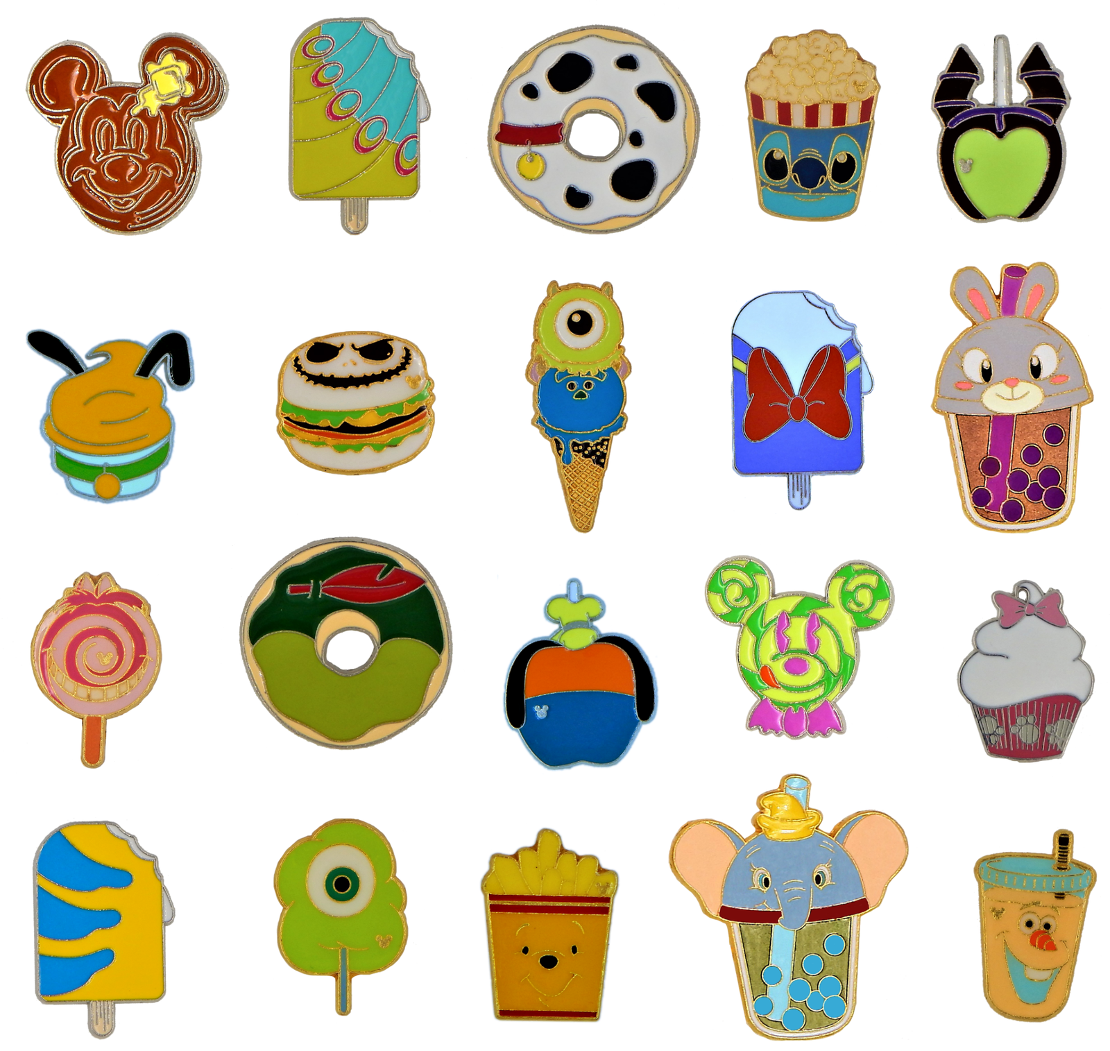Disney Food Themed Pin Set 5 Assorted Trading Pins for Collecting and ...