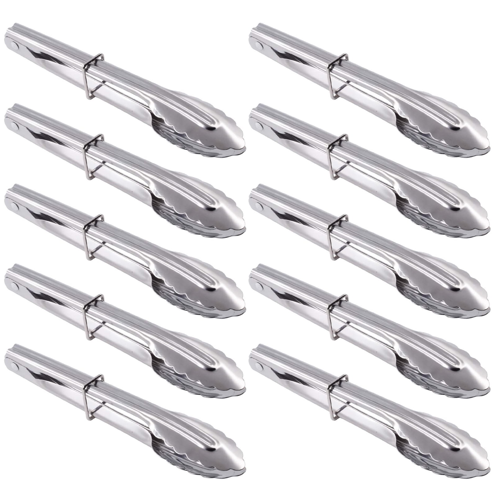 GMZW Mini Tongs with Silding Rings 7-Inch - Set of 10 - Small Clam ...