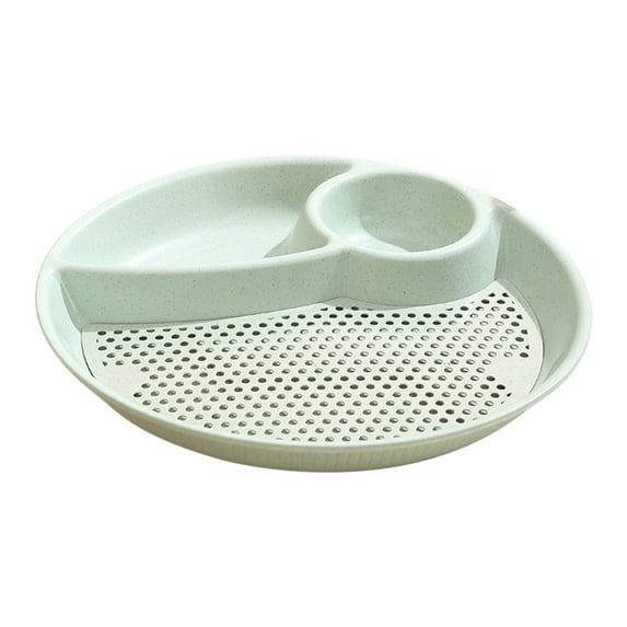 Food Tray, Household Food Serving Tray, Divided Circular Snack Fruit ...