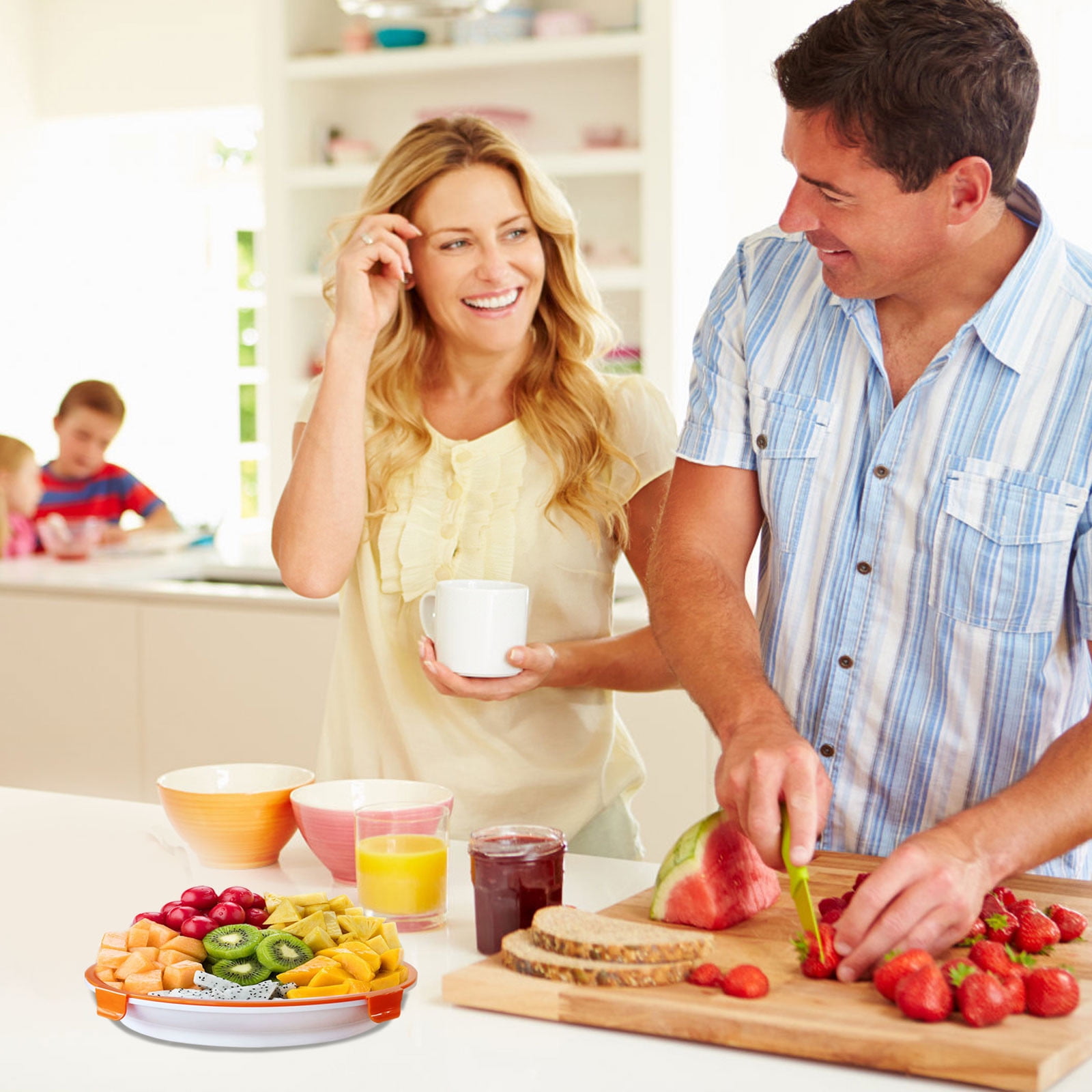 Food Tray Reusable Food Preservation Tray 11 Inch Plastic Stackable ...