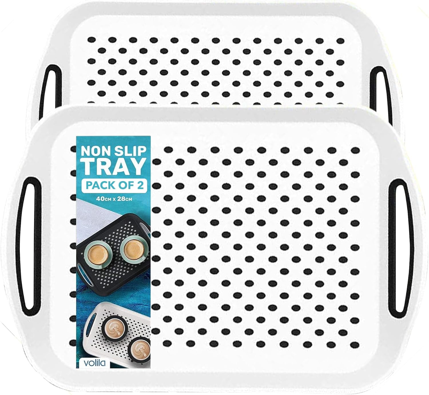 Food Trays for Eating on Couch - 2 Pack - Non Slip Dinner Trays for ...