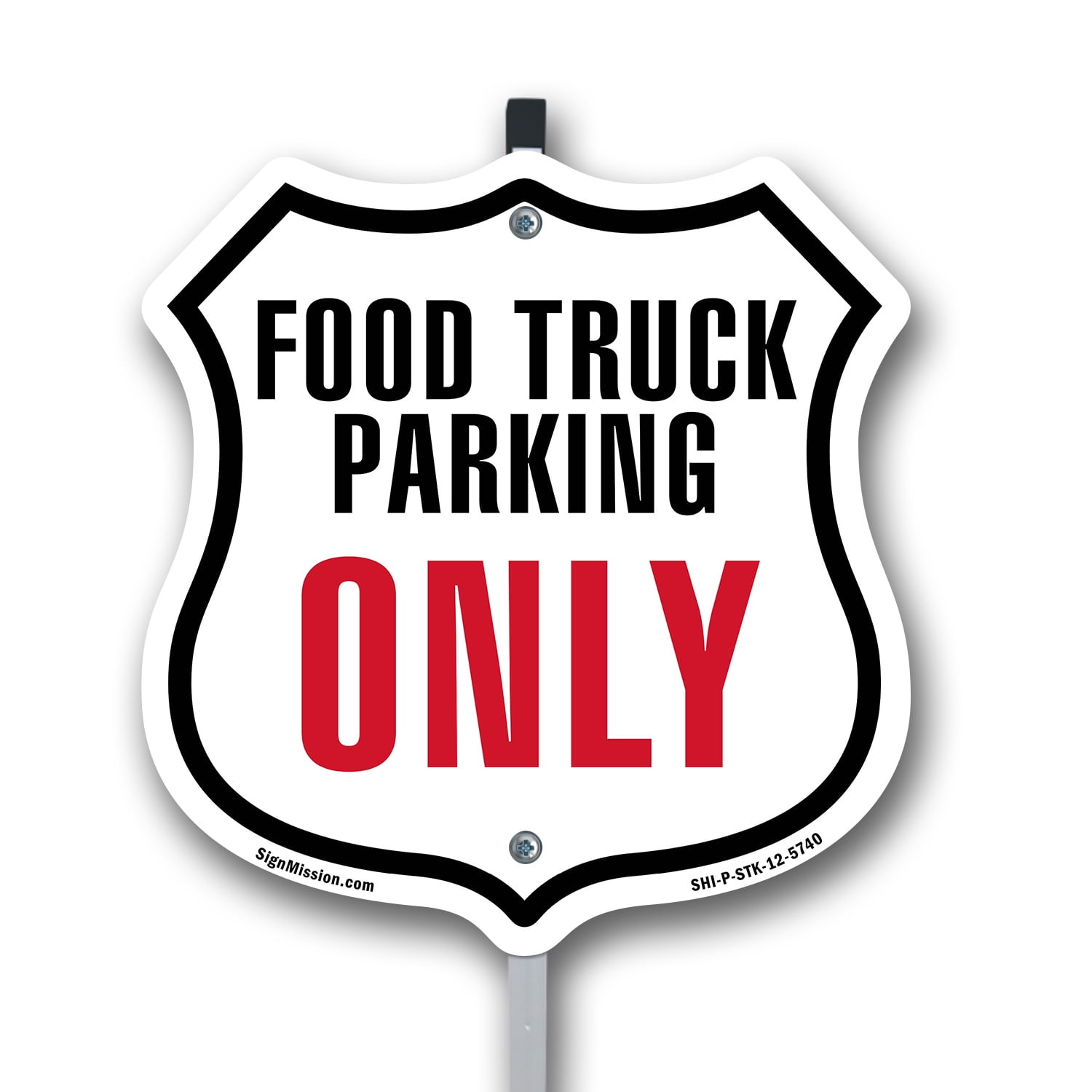 Food Truck Parking Only 12 inch X 12 inch Shield Shaped Commercial ...
