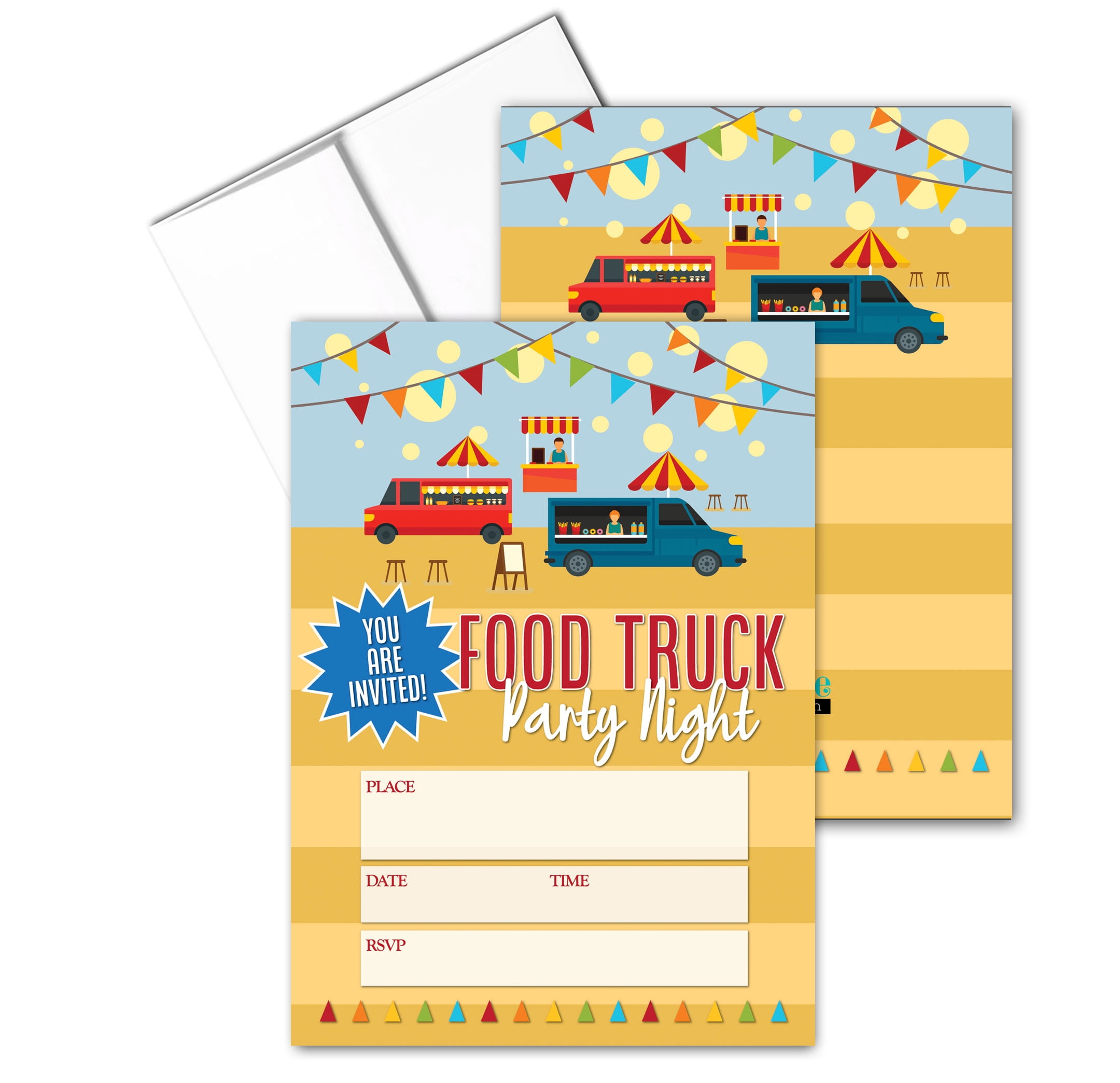 Food Truck Party Invitations - 25 Invites with Envelopes - B15242 ...