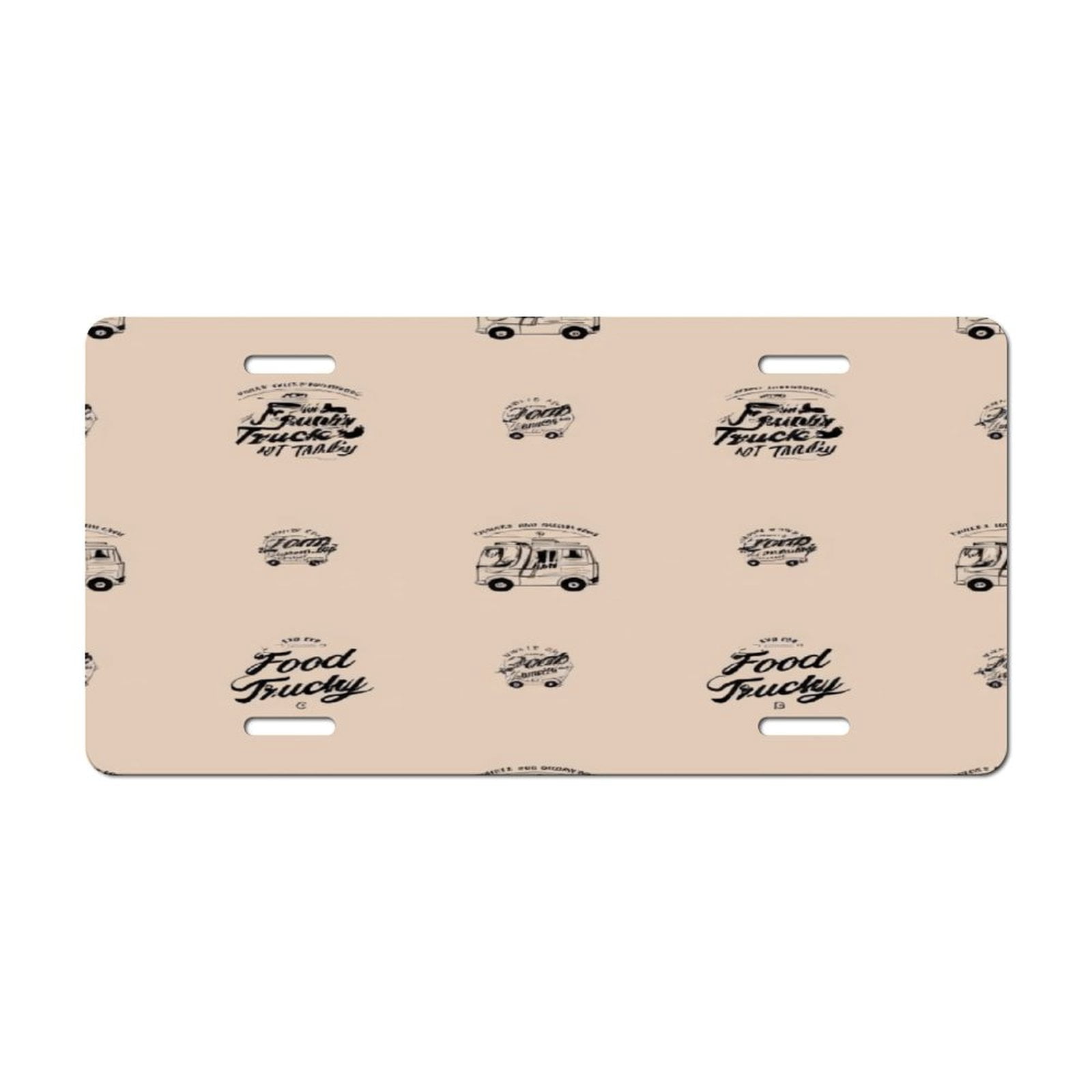 Food Truck Pattern Fabric Car Decorative Front License Plate,Vanity Tag ...