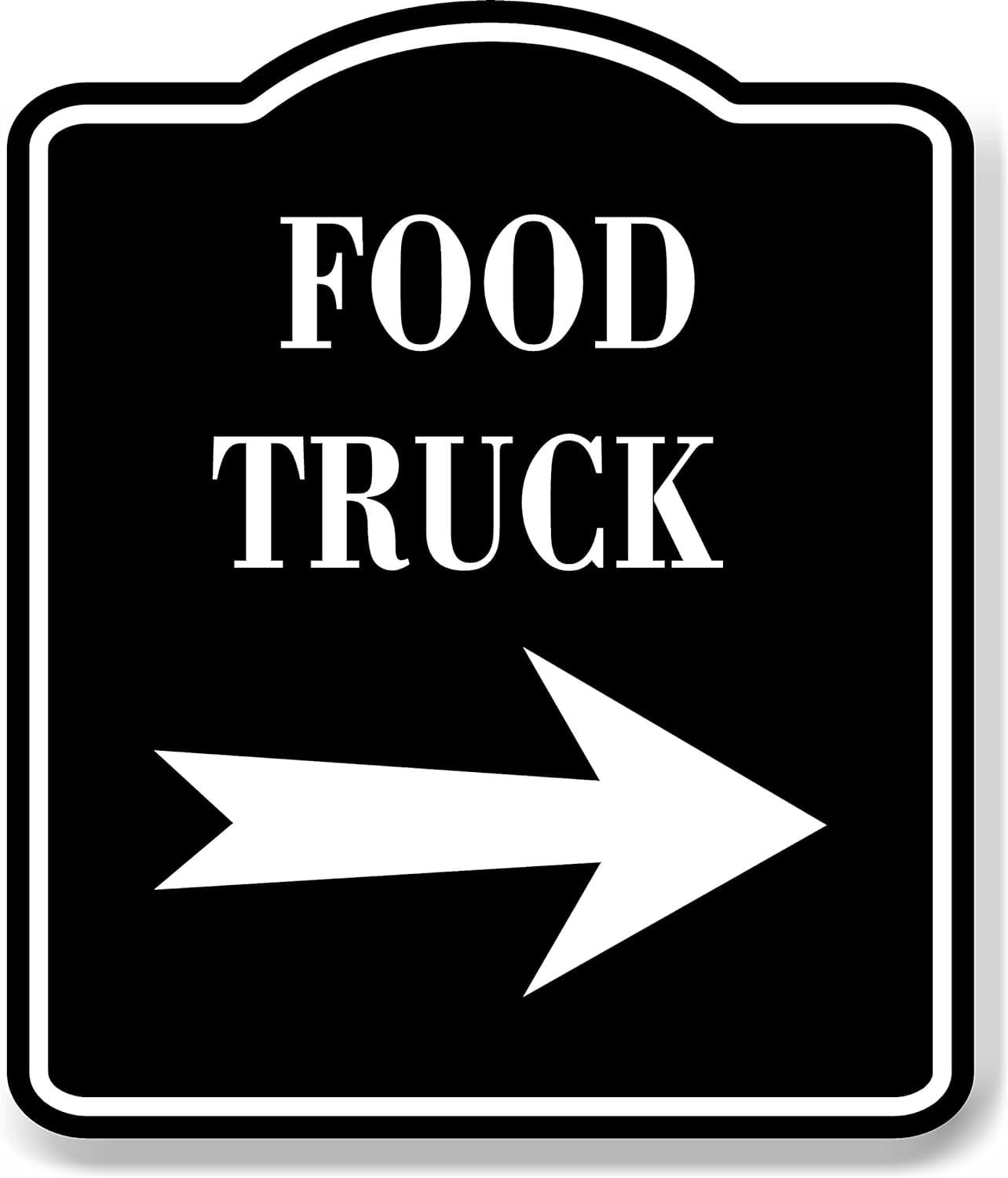 Food Truck Right Arrow BLACK Aluminum Composite Sign, 20"x24" - Walmart.com