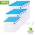 Food Vacuum Bag 3 Sizes Reusable Storage Bags with 2 Sealing Clips for ...