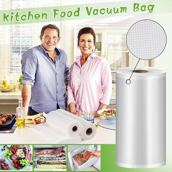 Food Vacuum Bag Roll, 15 Meters Length 8 Inch Width One Side Textured ...