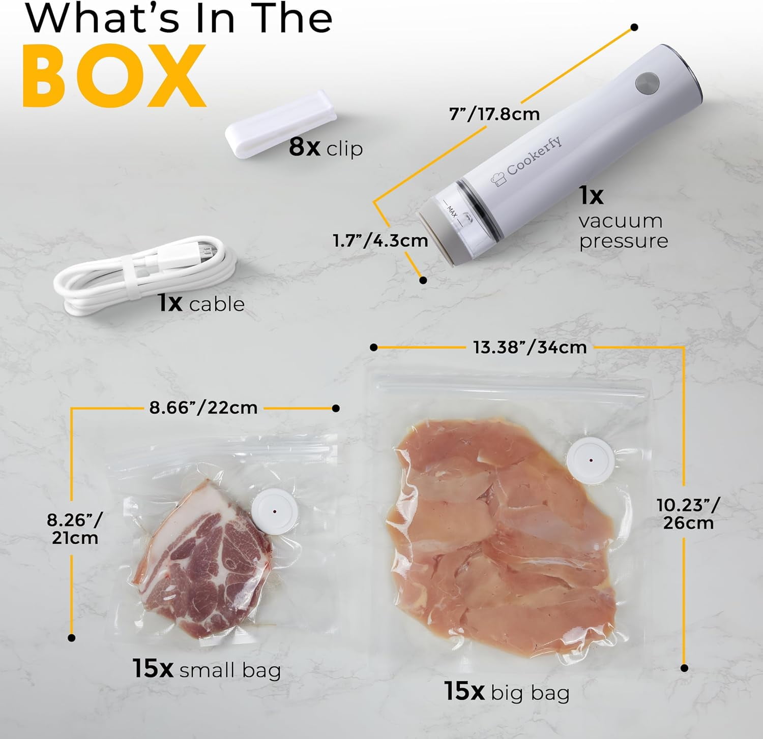 Food Vacuum Sealer Machine with Digital Display & Visible Tank, 8L Air ...