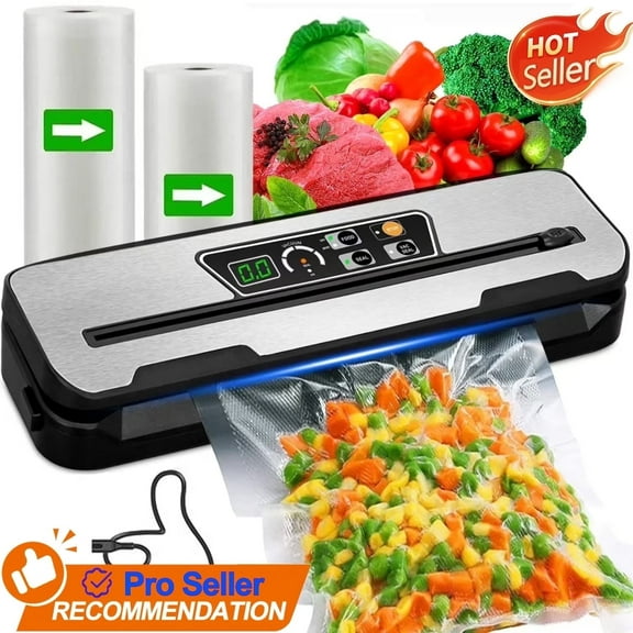 Vacuum Sealer, Vacuum Sealer Machine for Food Storage with Sealer Bags ...