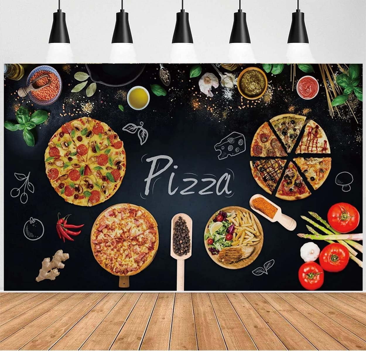 Food Vegetables Chef Pizza Party Backdrop Vegetables Fruits Boys Girls ...