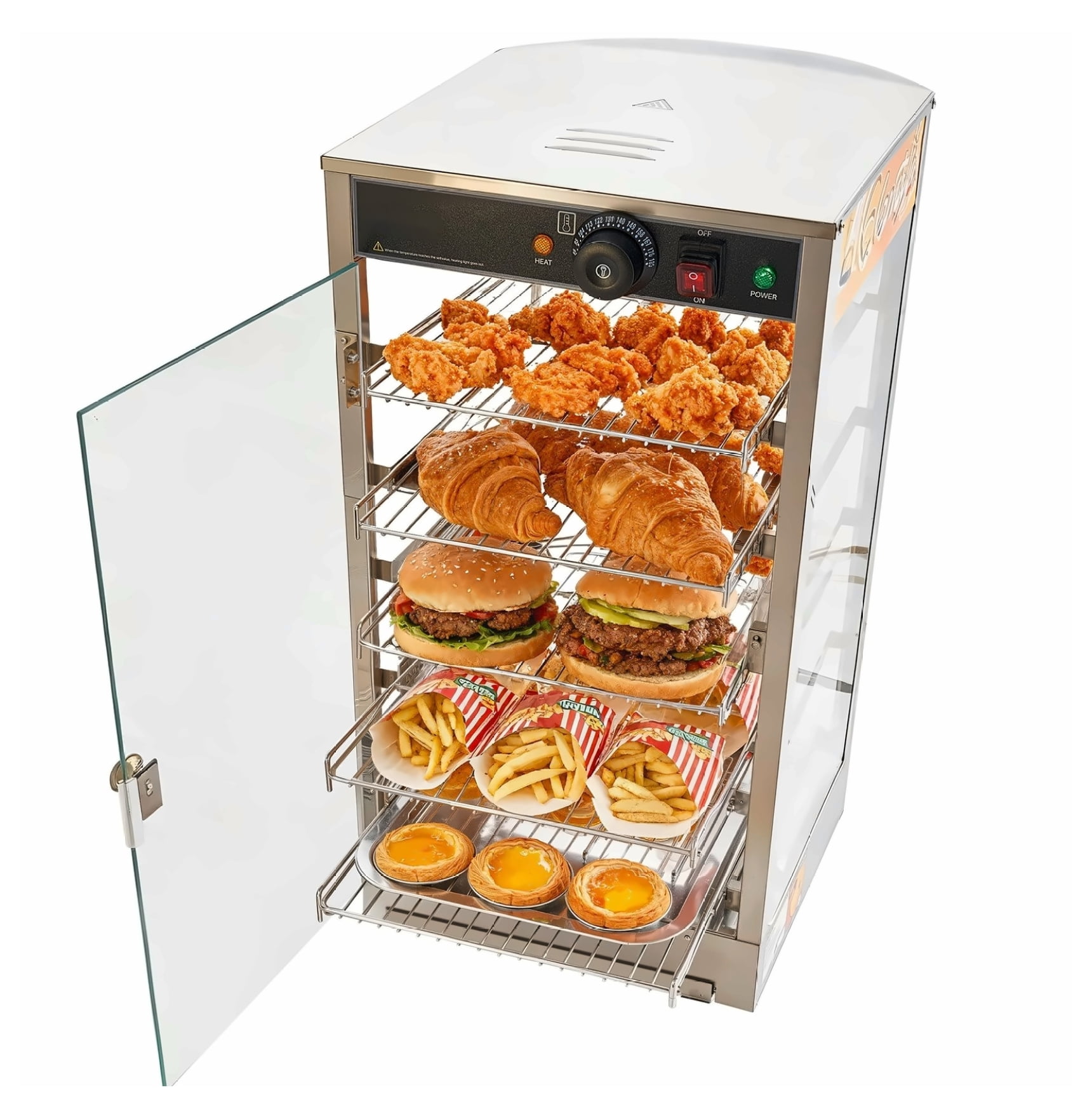 Food Warmer Display 5-Tier, 800W Commercial Warmer, LED Light ...