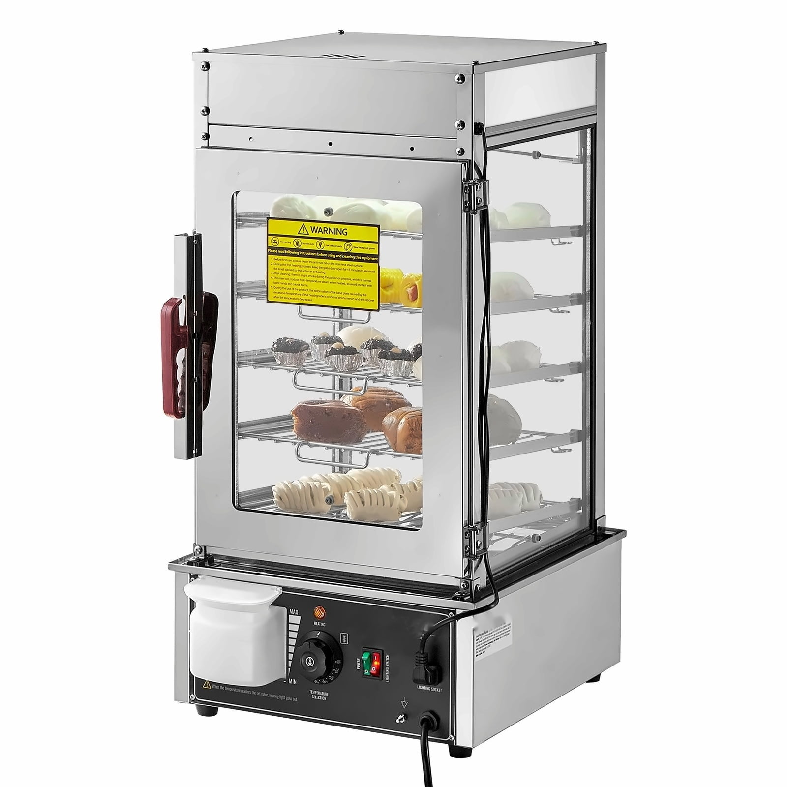 Food Warmer Display 5 Tier - Electric Steamed Bun Warmer Cabinet for ...