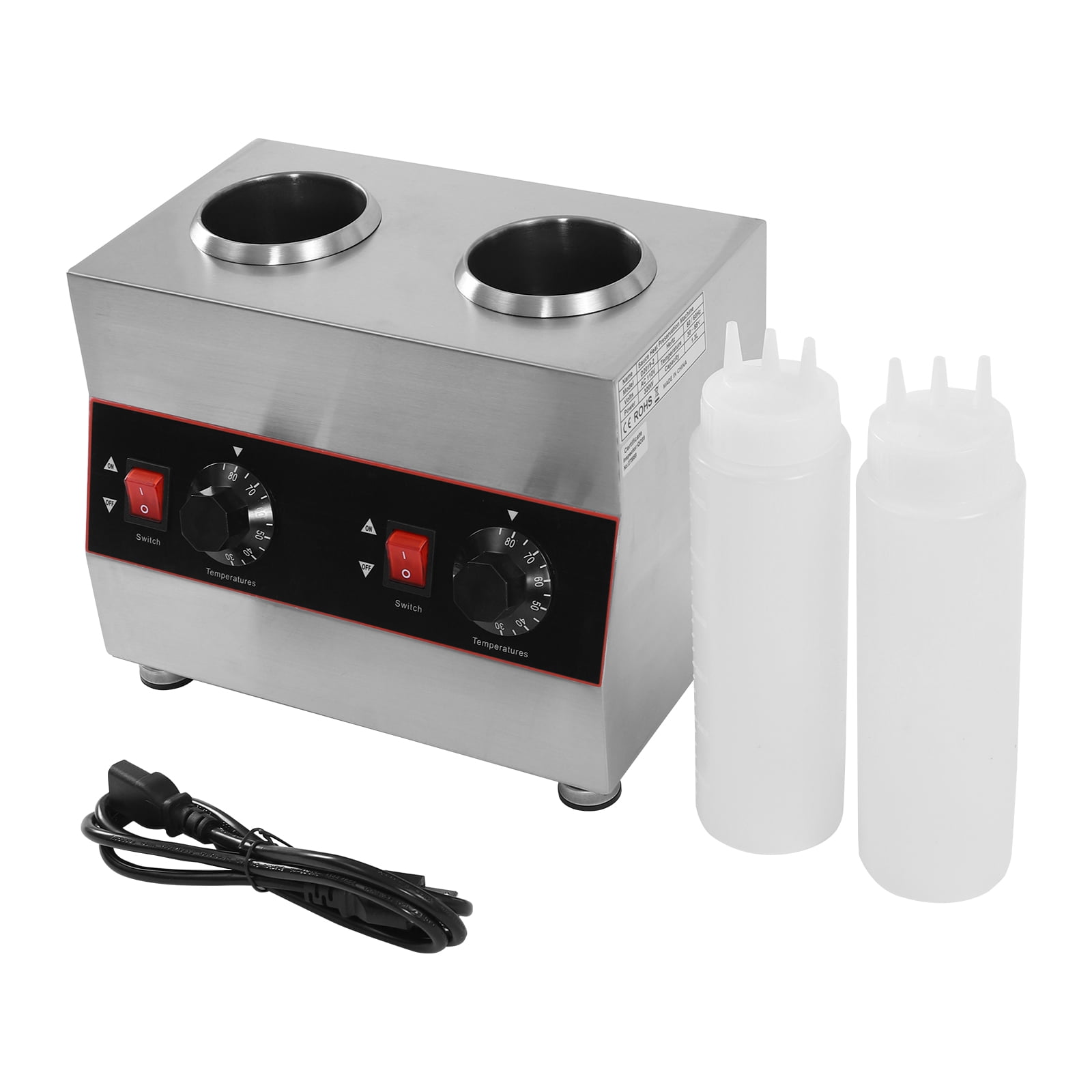 Food Warmer with Adjustable Temperature, Dual Heating Buckets, Water ...