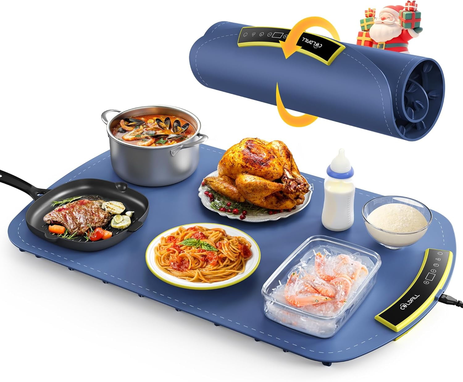 Food Warming Mat - 5s Rapid Heating Electric Warming Tray with 8 Temp ...