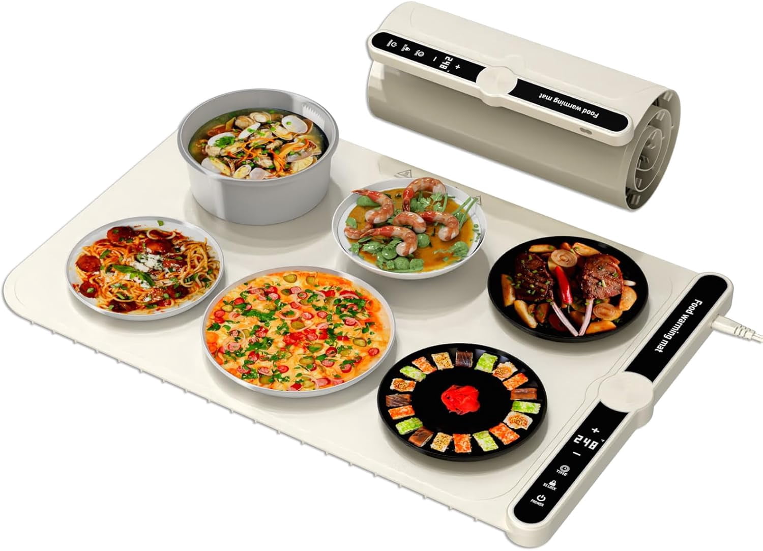Food Warming Mat with 9 Temp Settings, Electric Warming Tray for ...