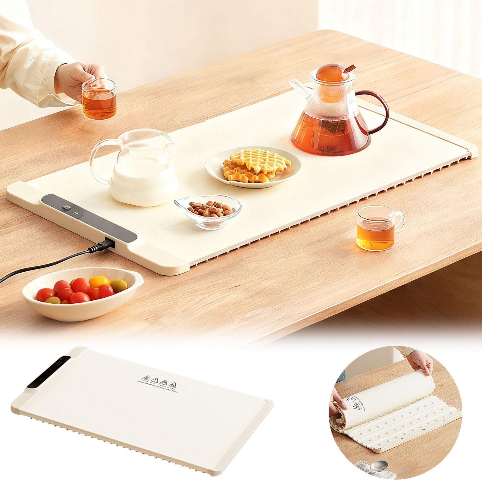 Food Warming Mat Extra Large, Rapid Heating Electric Warming Tray with ...