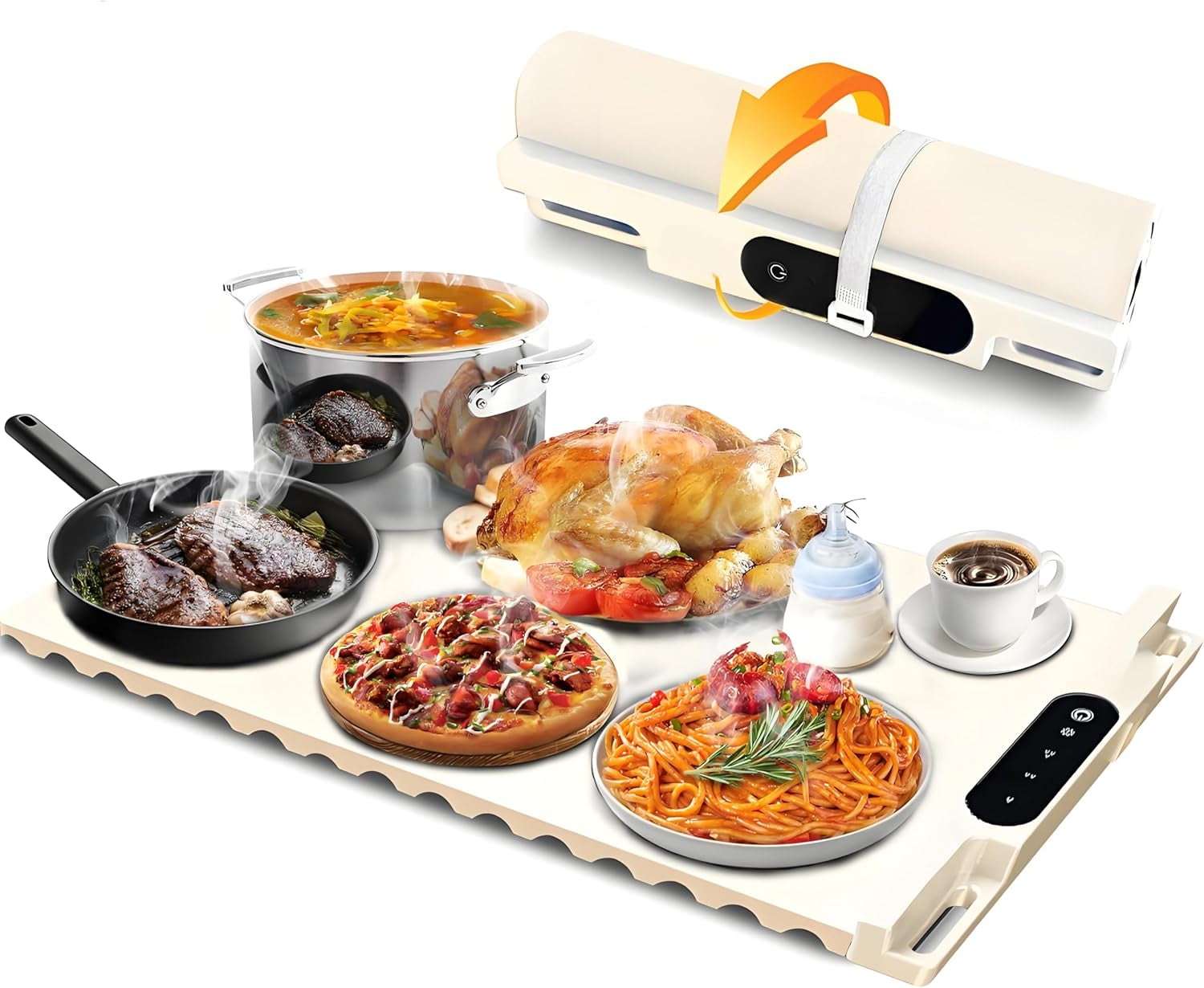 Food Warming Mat,Fast Heating Silicone Electric Warming Tray With 3 ...
