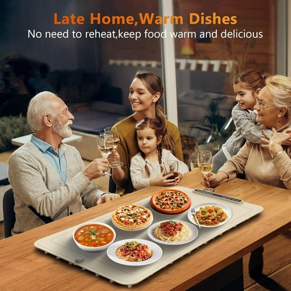 Food Warming Mat, Full Surface Heating Silicone Electric Warming Tray ...