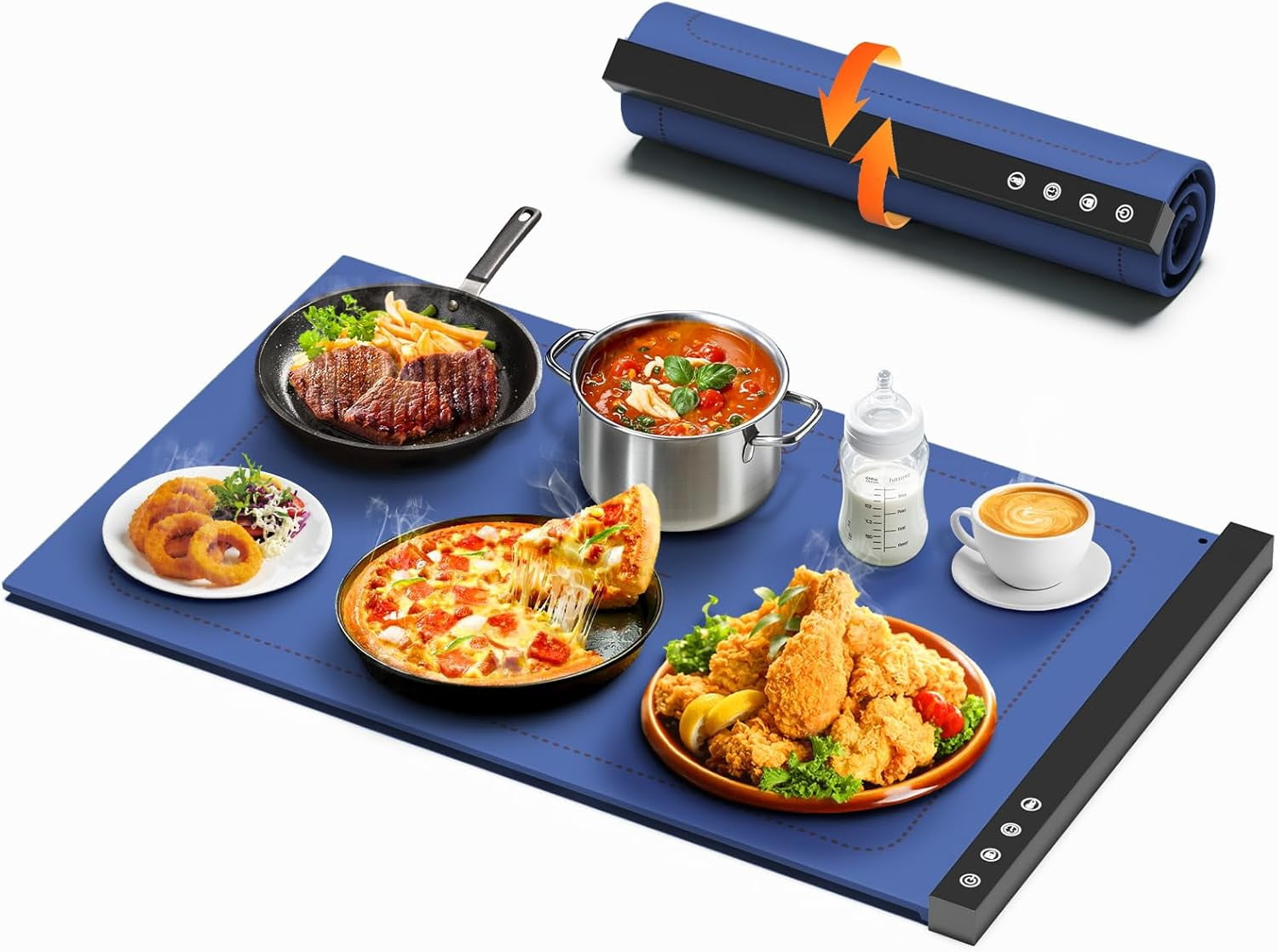Food Warming Mat - Full Surface Rapid Heating, Rollable & Portable with ...