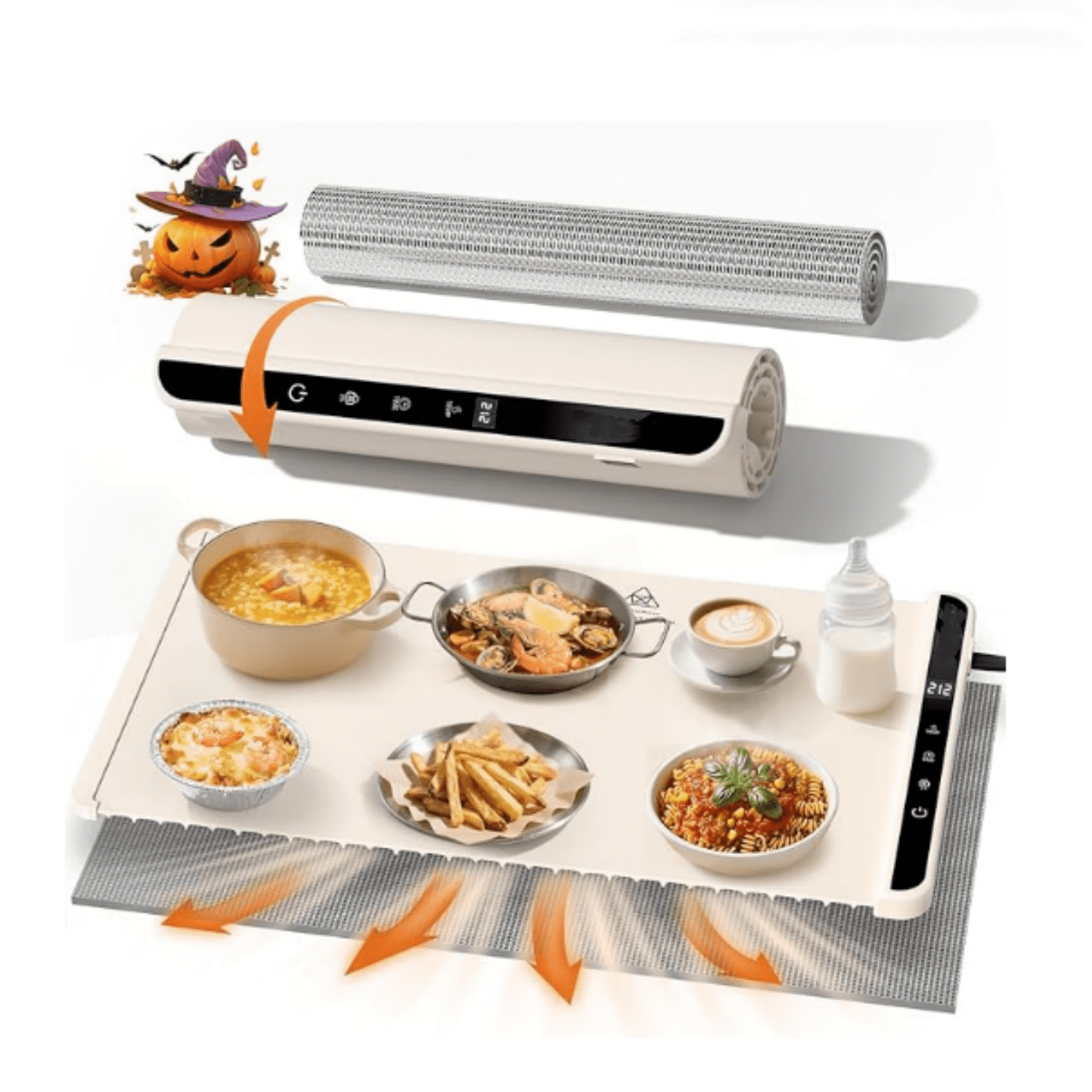 Food Warming Mat with Heat-Resistant Pad, 26X15 Inch, 6 Temperature & 6 ...