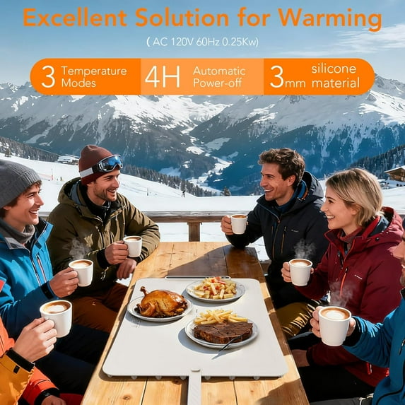 Food Warming Mat - Max Temp 212 ℉ , Fast Heating Silicone Electric ...