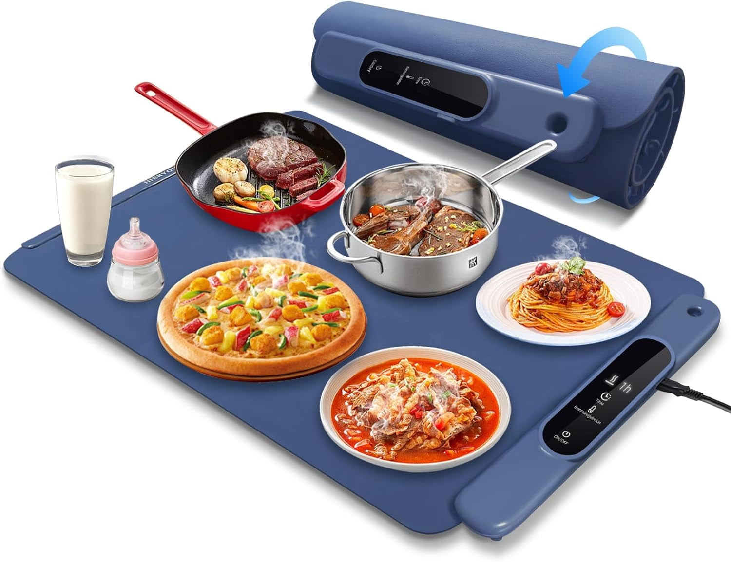 Food Warming Mat, Rollable & Portable Electric Warming Tray, 3 ...
