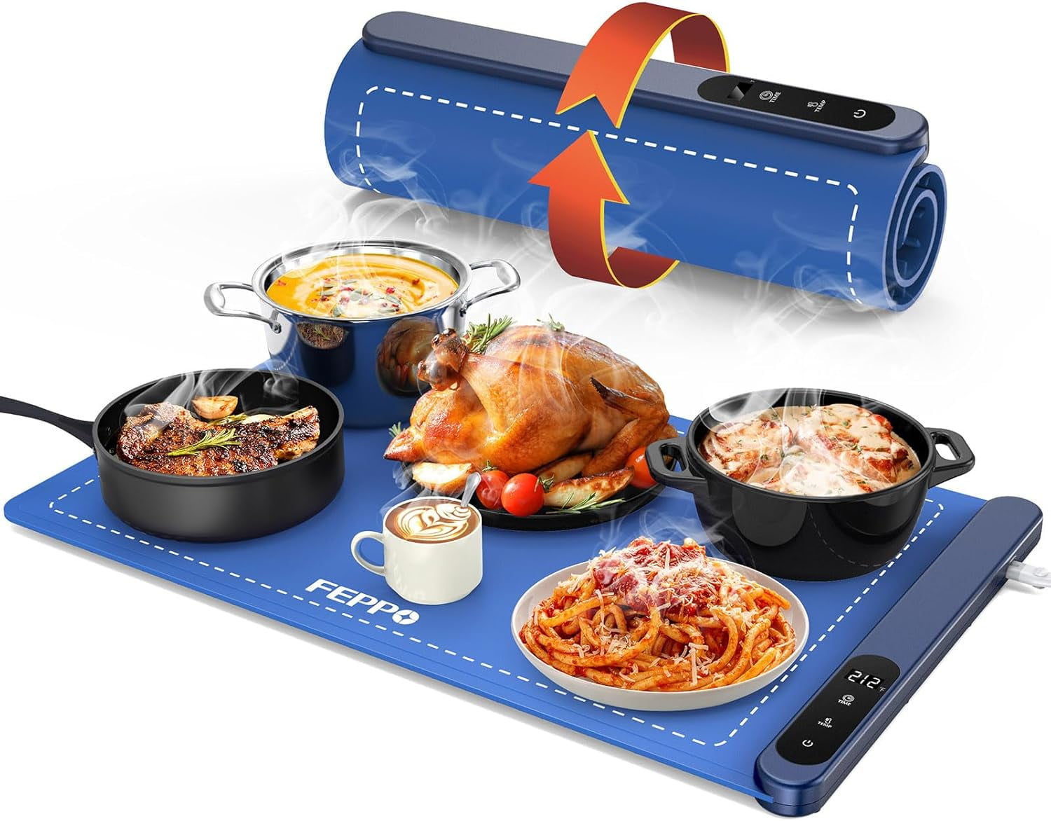 Food Warming Mat, Upgrade High-tech Graphene Heating, Fast Full Surface ...