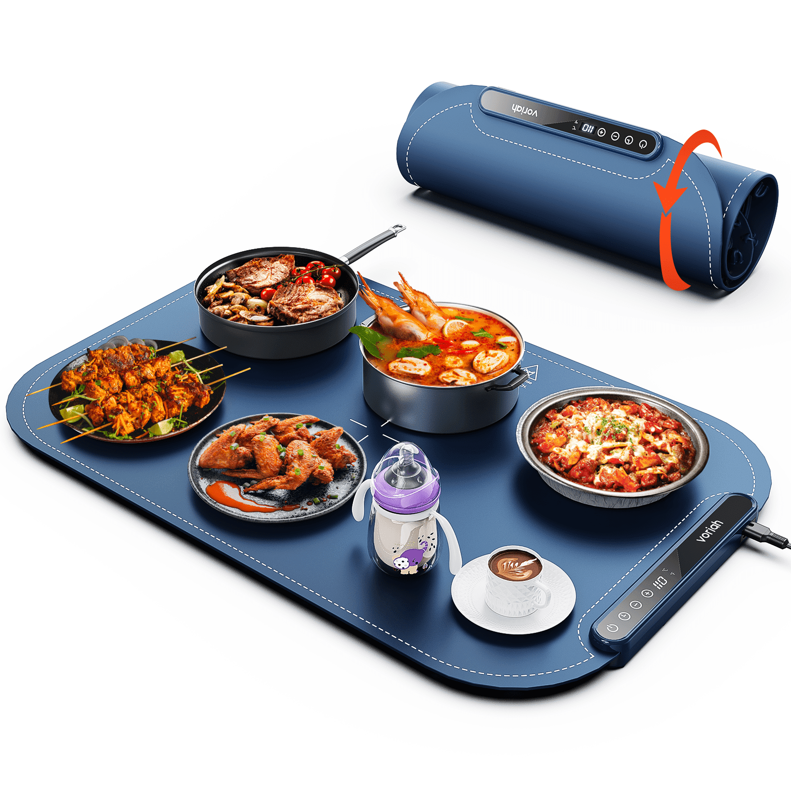 Food Warming Mat, Voriah Electric Warming Tray, Silicone Warming Mat ...