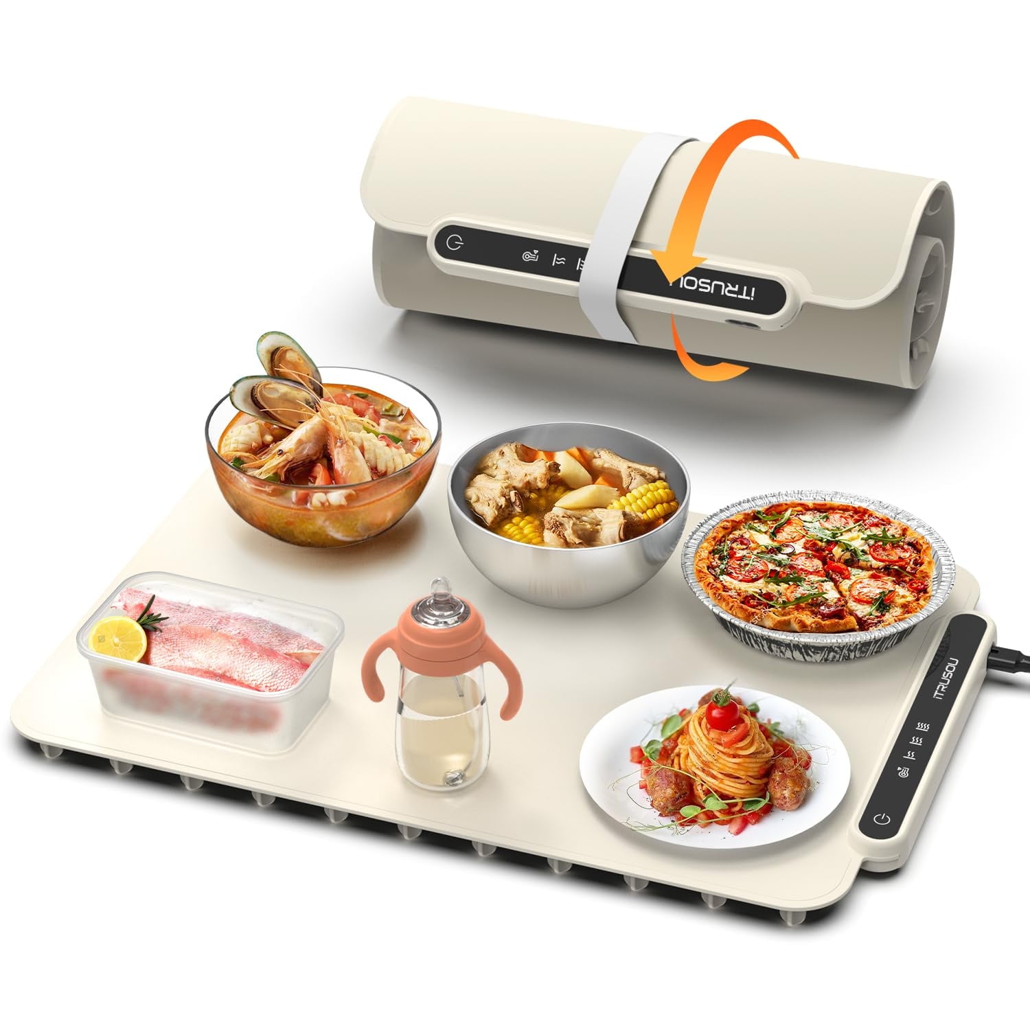 Food Warming Mat, YEEFO Electric Warming Tray Full Surface Heating to ...
